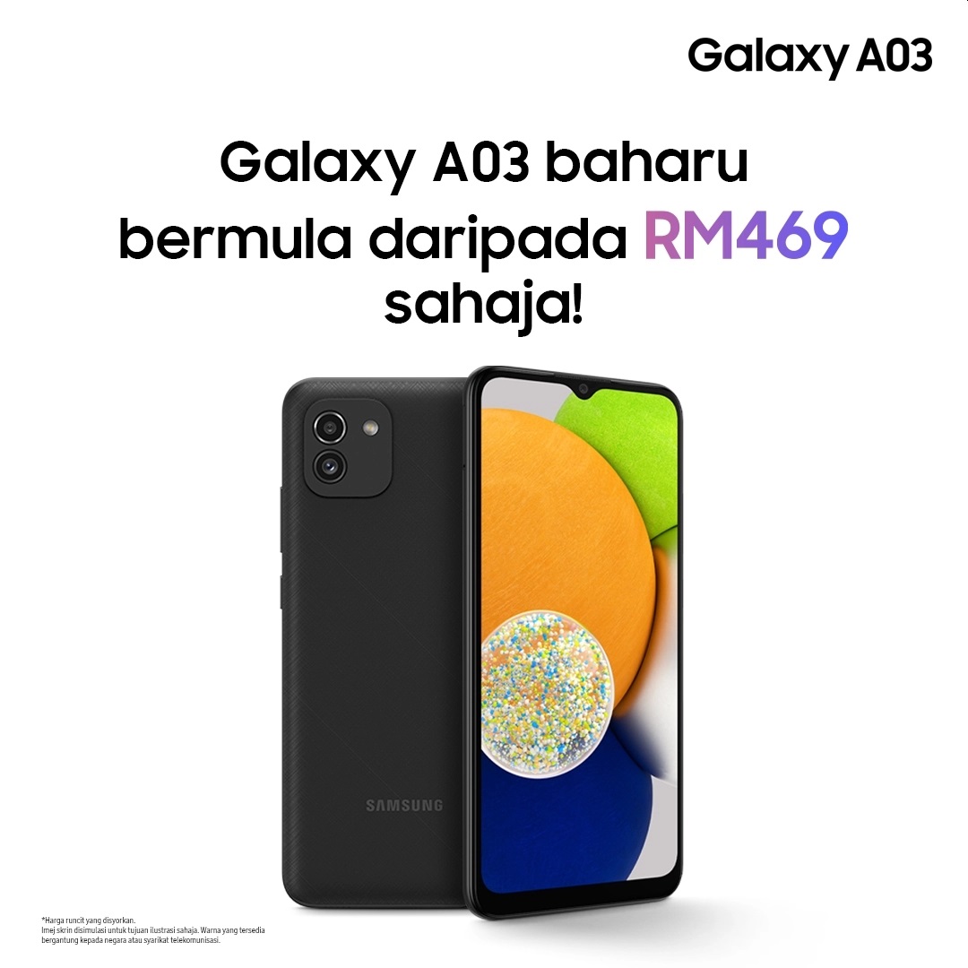 三星Galaxy A03发布 售价从RM469起 SoyaCincau