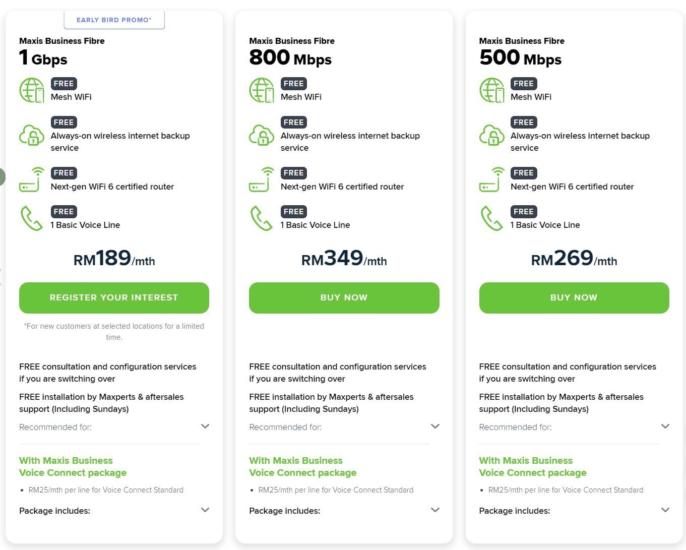 Maxis 1Gbps商业光纤宽频配套每月RM189 - SoyaCincau